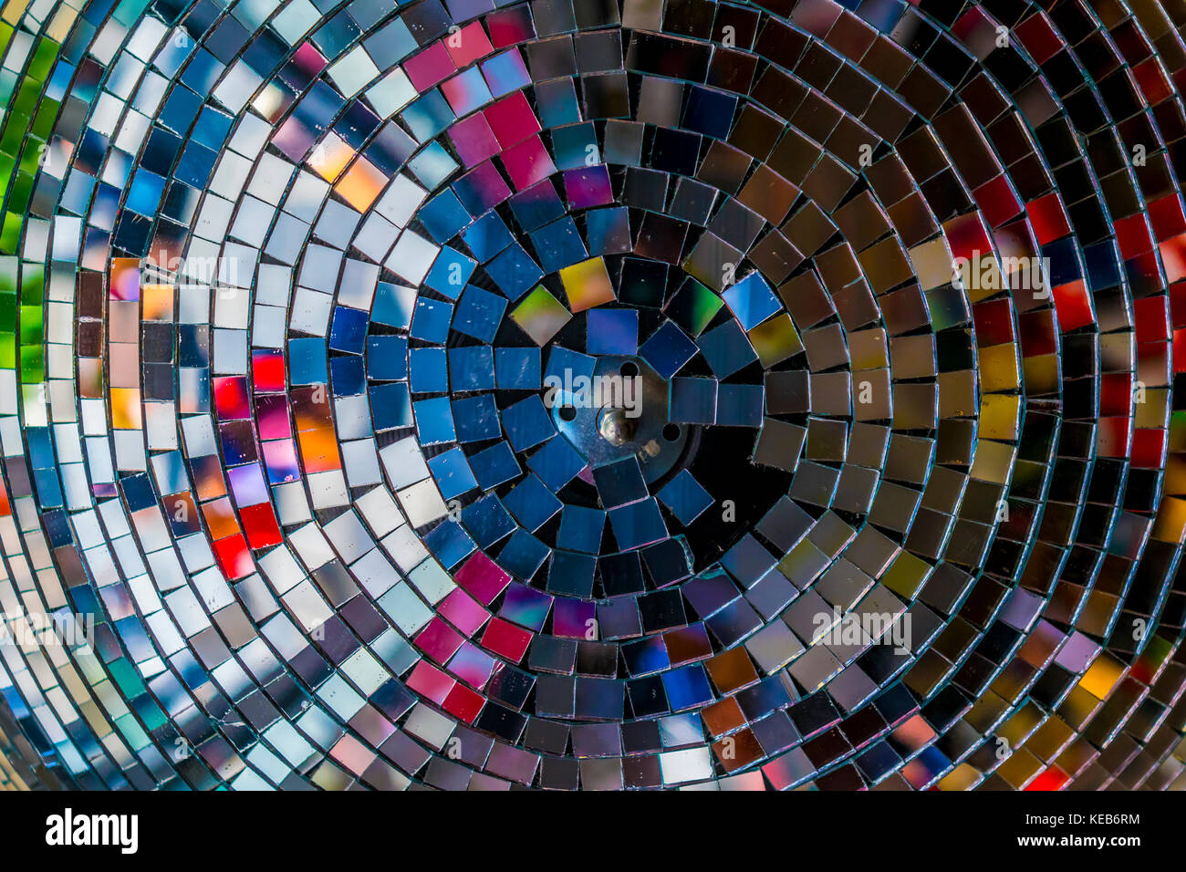 Colourful reflections in a disco ball. Party, disco concept. Disco ball ...