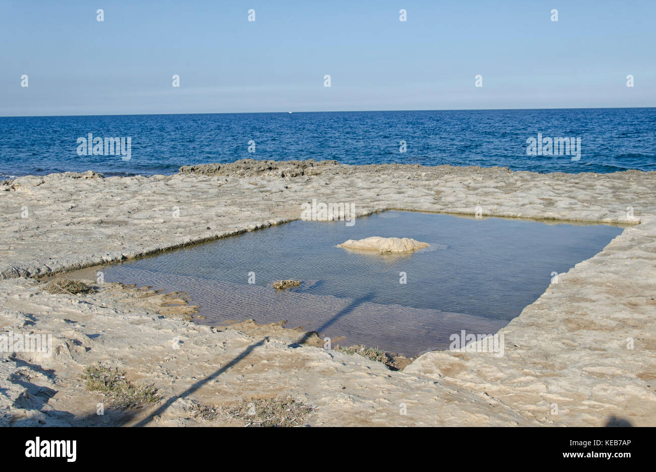 View of a natural pool dug in the rock Stock Photo - Alamy