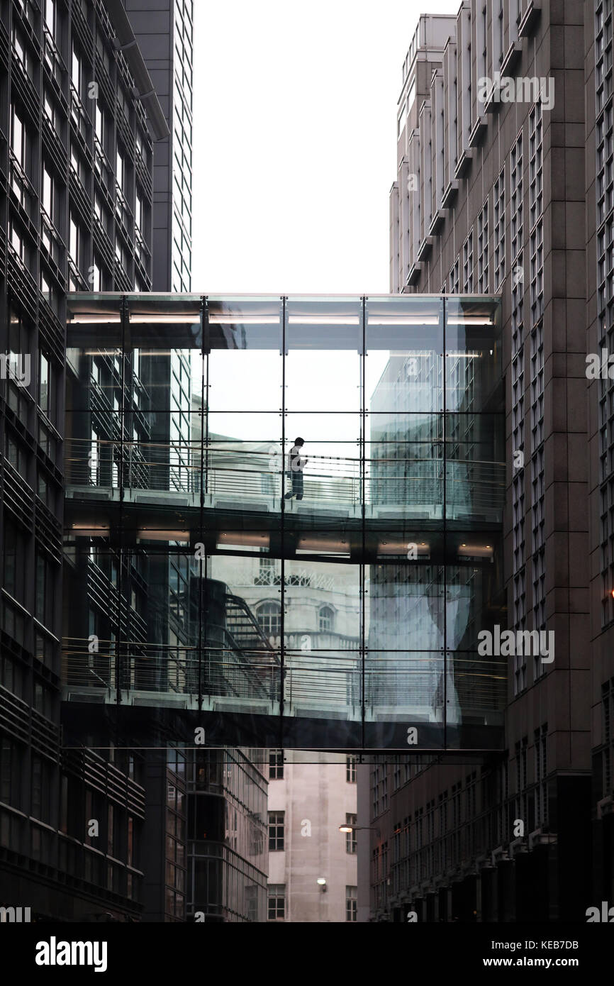 glass walkway between offices Stock Photo - Alamy