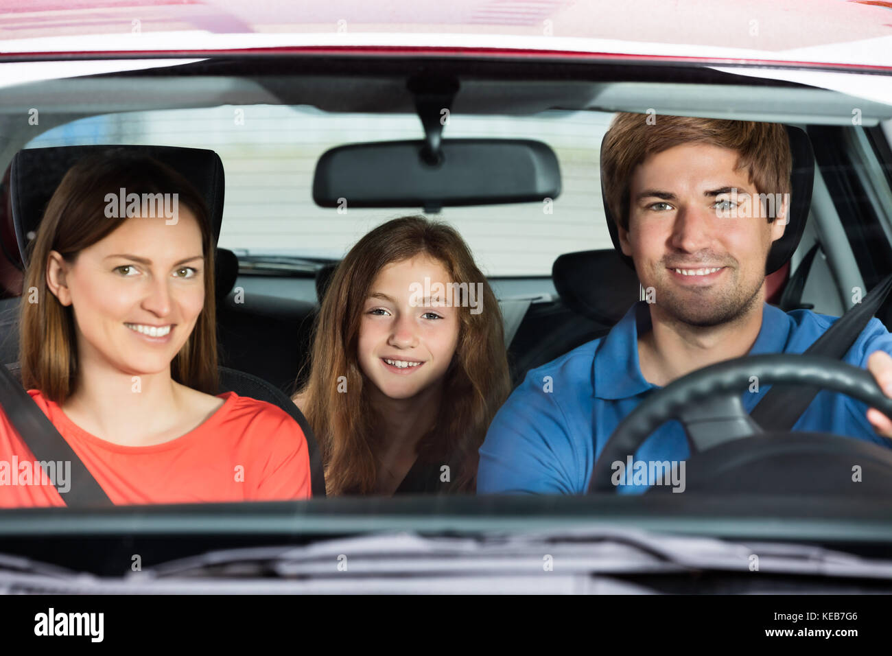 Family Driving In Car