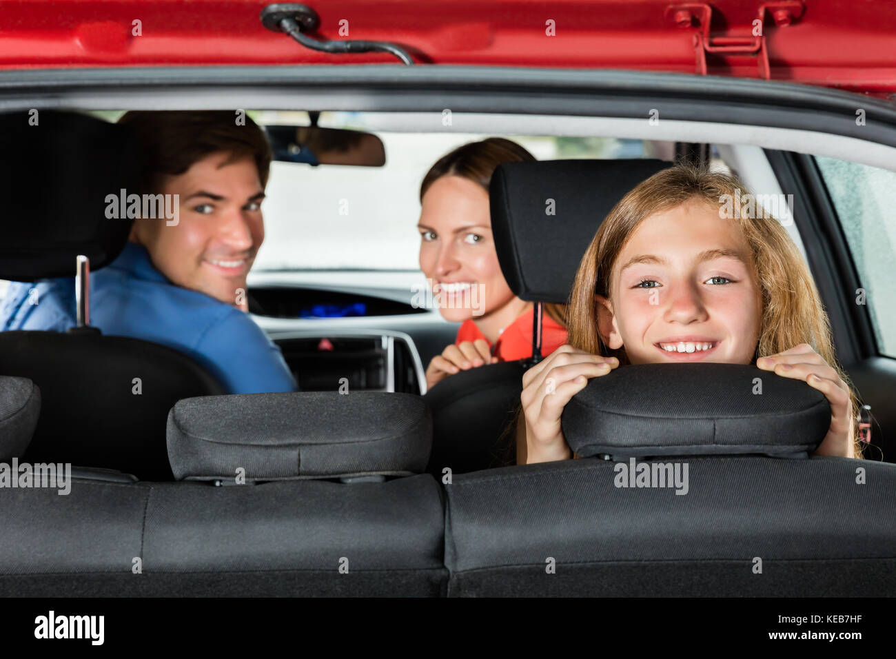 Girl with father in car hi-res stock photography and images - Alamy