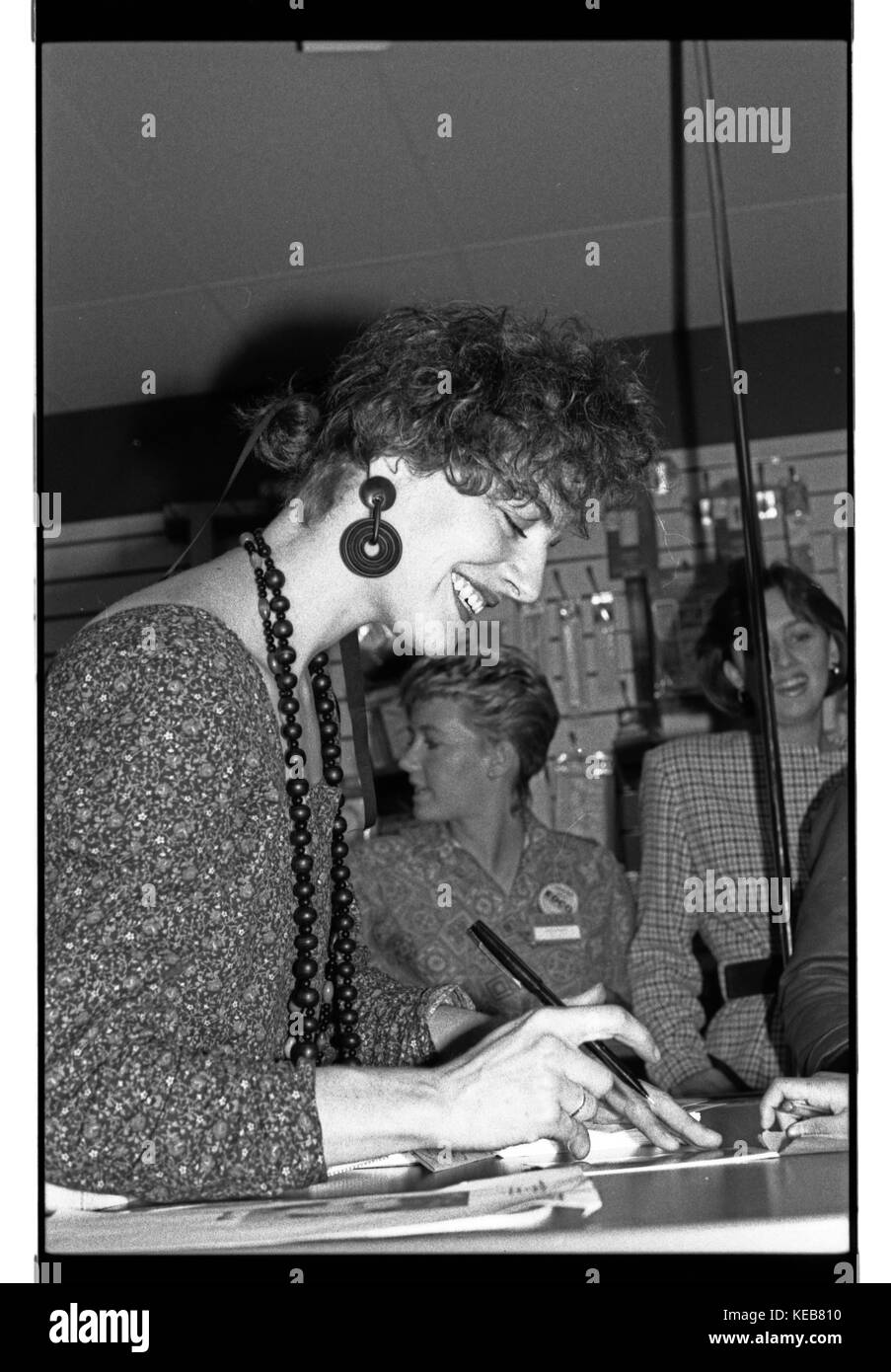 Australian actress during a visit to EDCO store in Belfast in 1989 ...