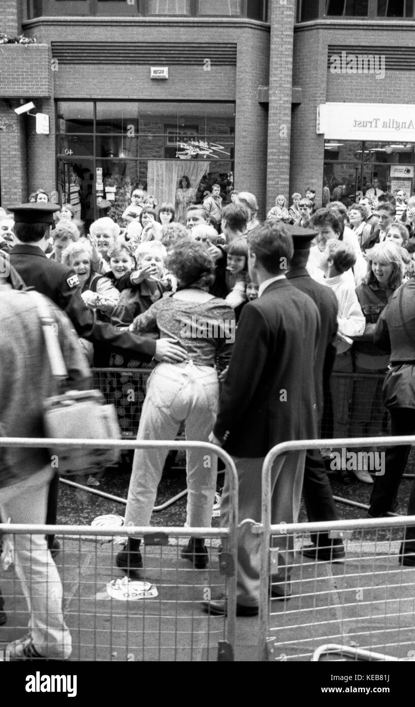 Australian actress during a visit to EDCO store in Belfast in 1989 ...
