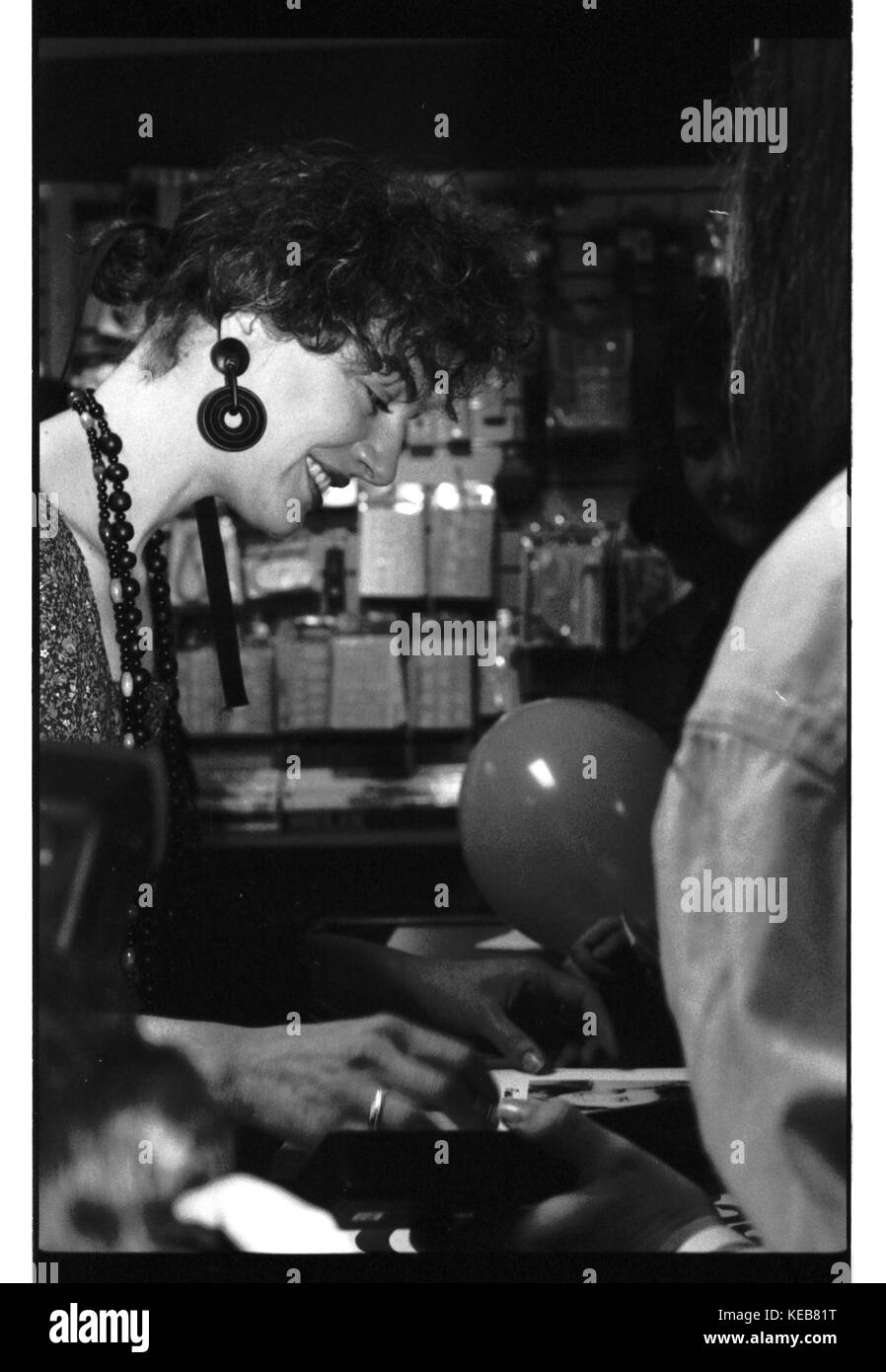 Australian actress during a visit to EDCO store in Belfast in 1989 ...