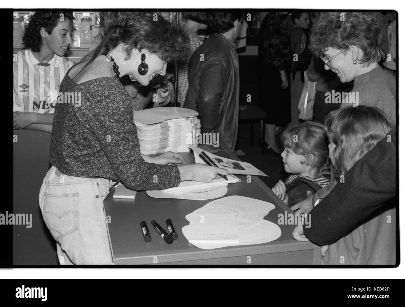Australian actress during a visit to EDCO store in Belfast in 1989 ...