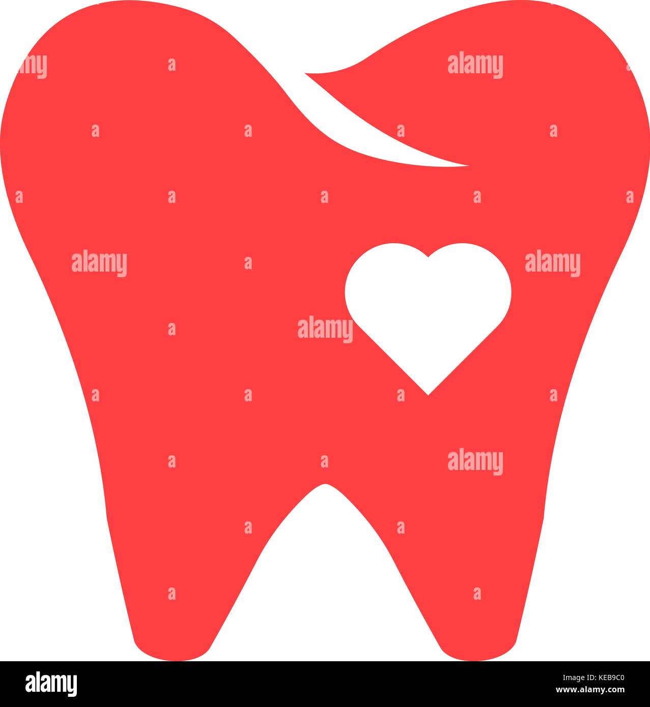 red tooth icon with heart Stock Vector Image & Art - Alamy