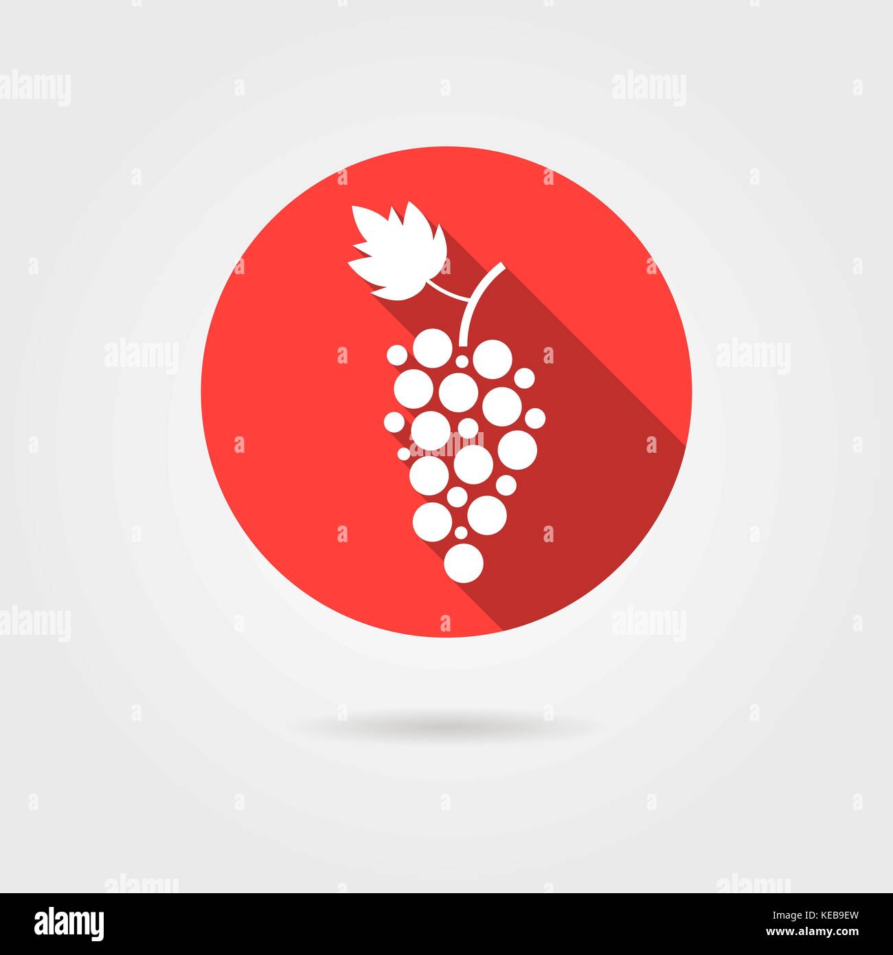 grape icon in red circle with long shadow Stock Vector Image & Art - Alamy