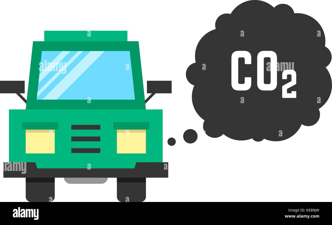 big green truck emits carbon dioxide Stock Vector Image & Art - Alamy