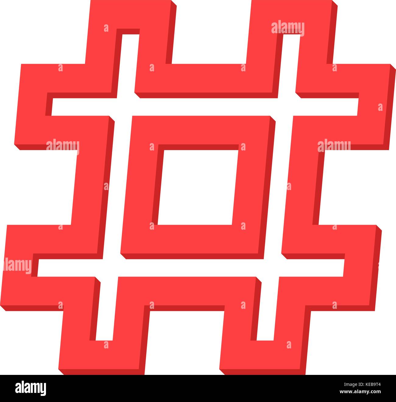 red outline hashtag icon on white background Stock Vector Image & Art ...