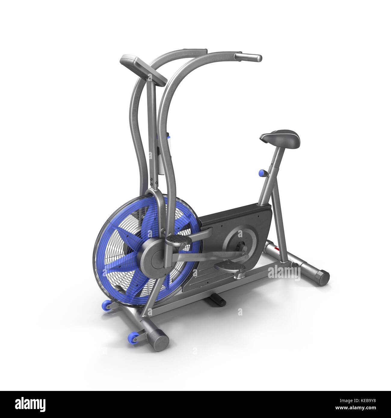 Stationary bike, gym machine over white. 3D illustration Stock Photo ...