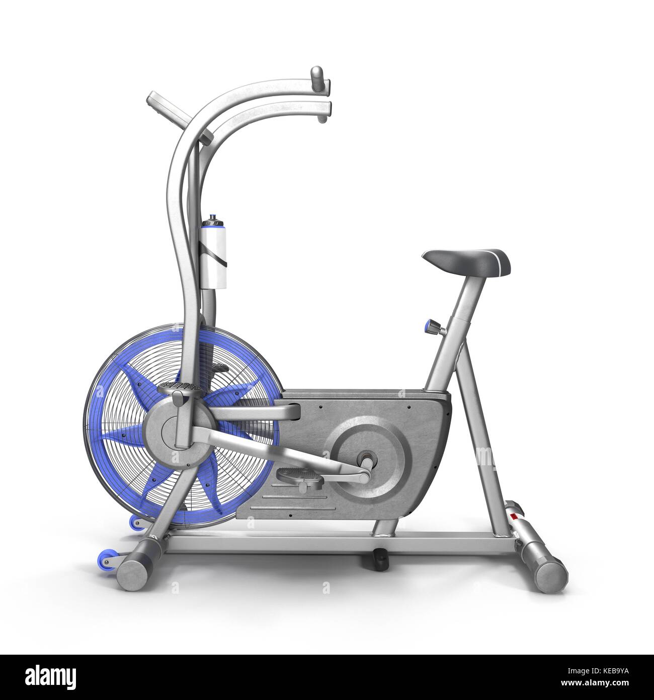 Stationary bike, gym machine over white. 3D illustration Stock Photo ...