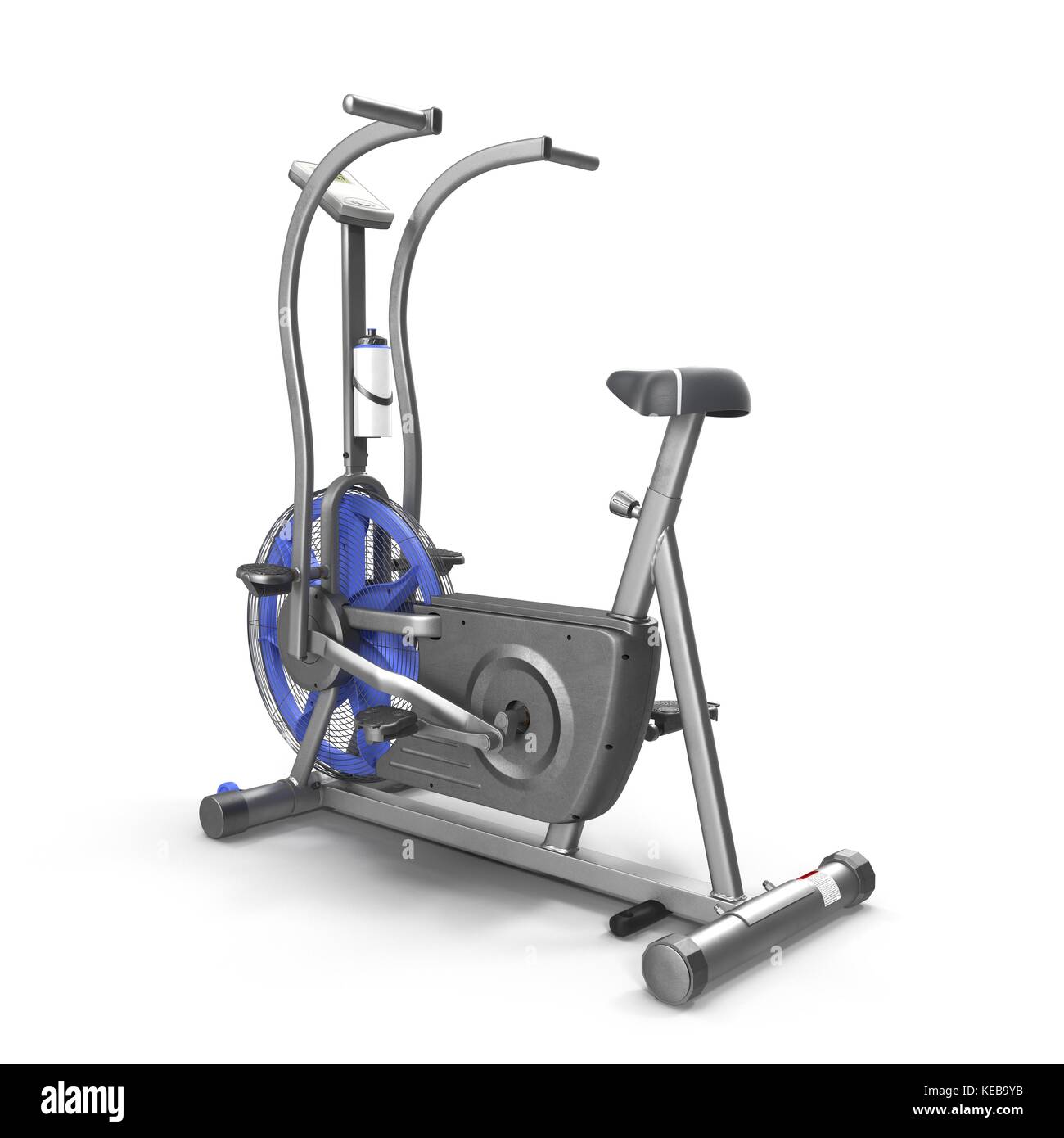 Stationary bike, gym machine over white. 3D illustration Stock Photo ...