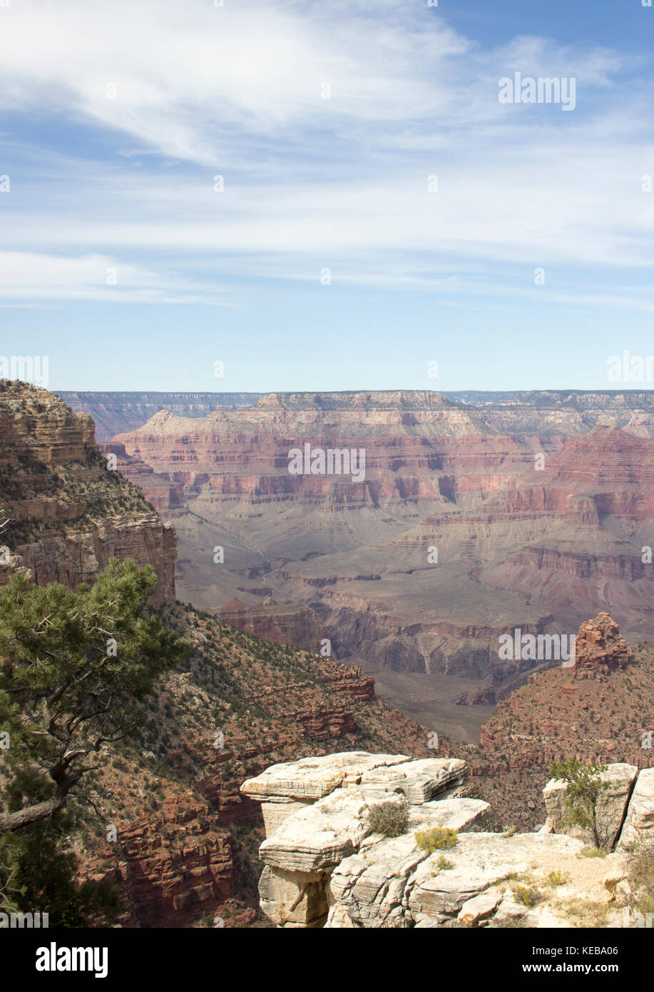 Grand Canyon, South Rim, Blue Sky, Flat Horizon Stock Photo - Alamy