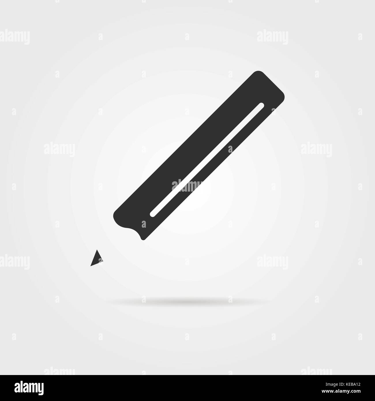 black pencil icon with shadow Stock Vector Image & Art - Alamy