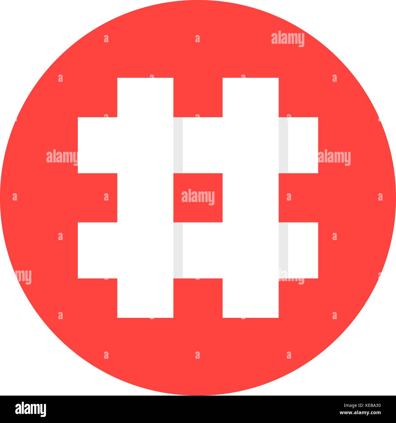 white hashtag in red circle Stock Vector Image & Art - Alamy