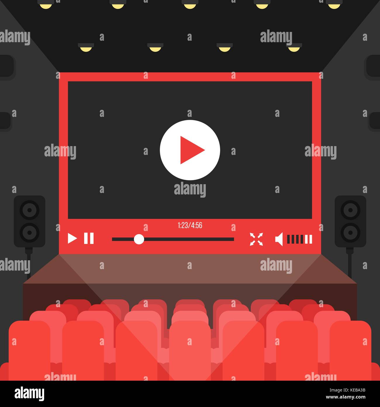 Cinema screen in red Stock Vector Images - Alamy