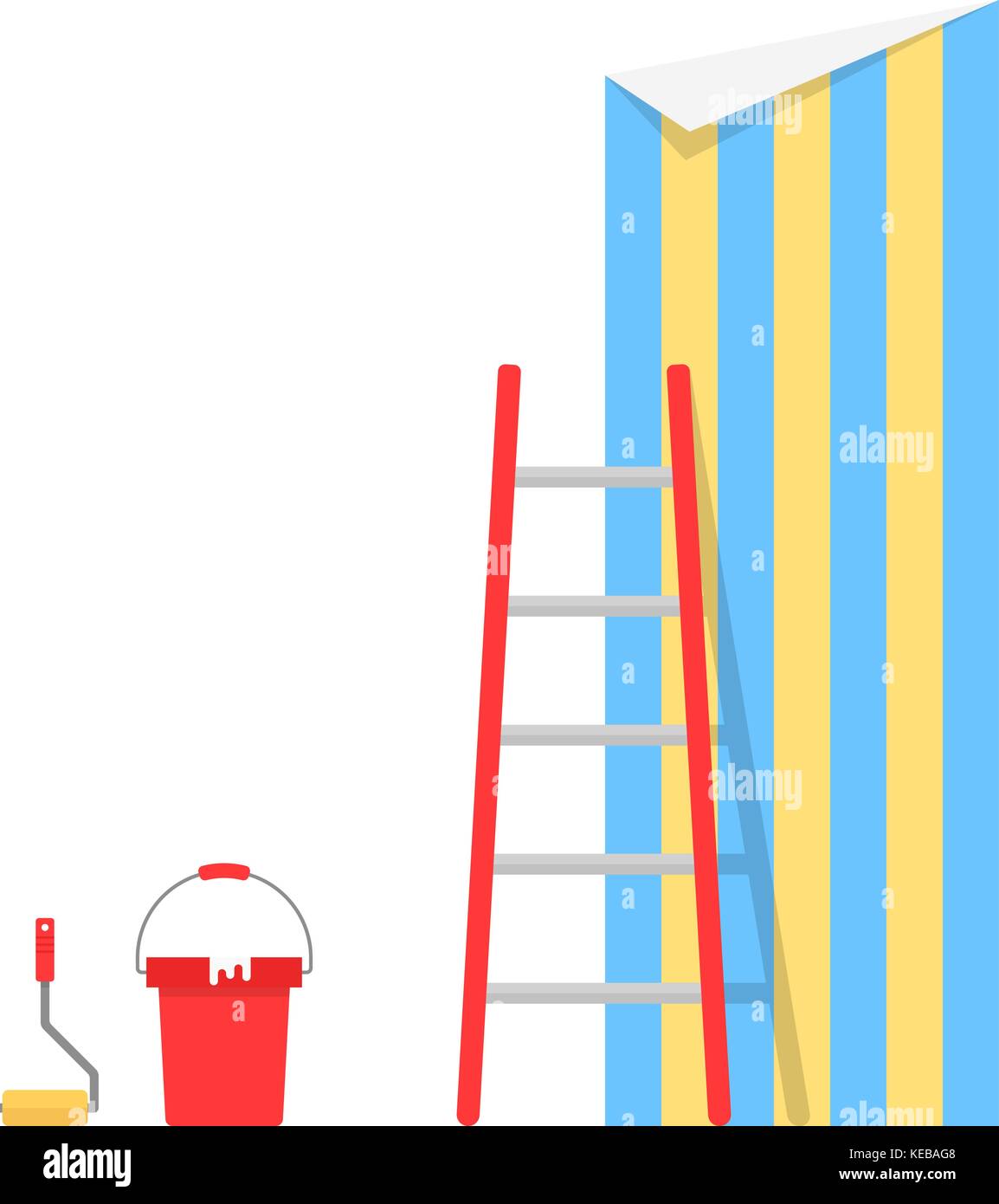 wallpaper pasting with stairs Stock Vector Image & Art - Alamy