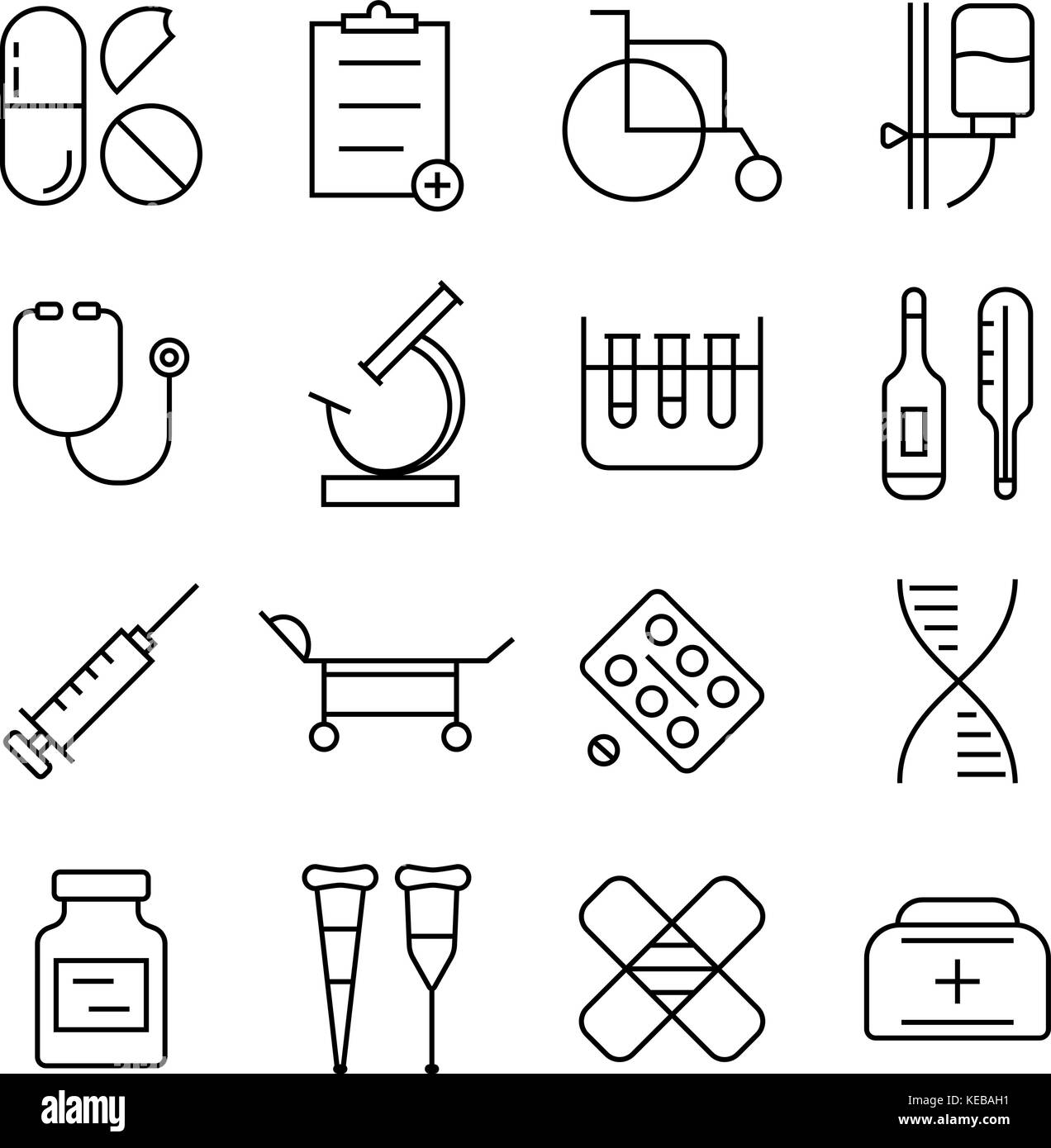 thin line medical items set Stock Vector Image & Art - Alamy