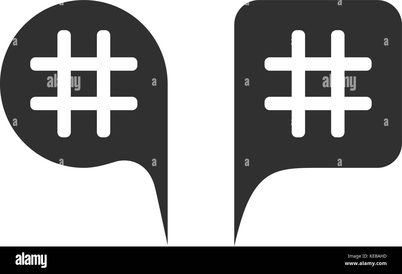 hashtag in black speech bubbles Stock Vector Image & Art - Alamy