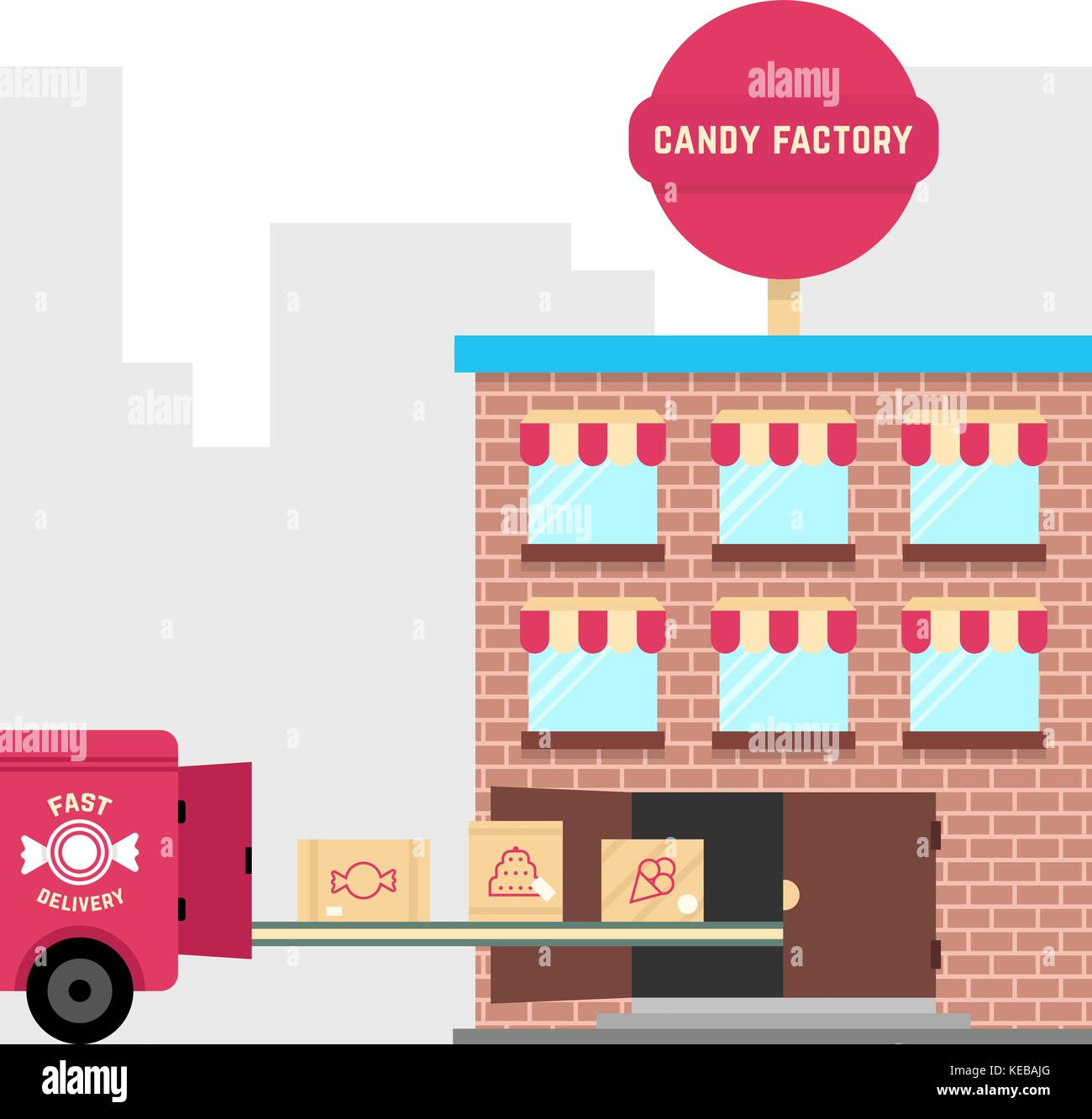 candy factory with fast delivery Stock Vector Image & Art - Alamy