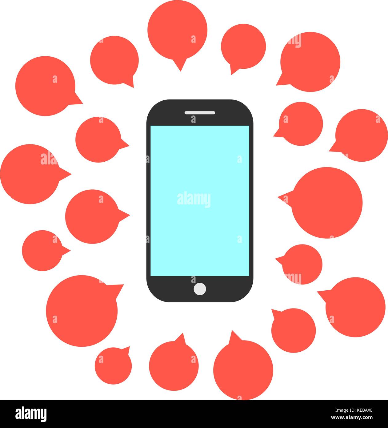 smart phone with set of speech bubbles Stock Vector Image & Art - Alamy