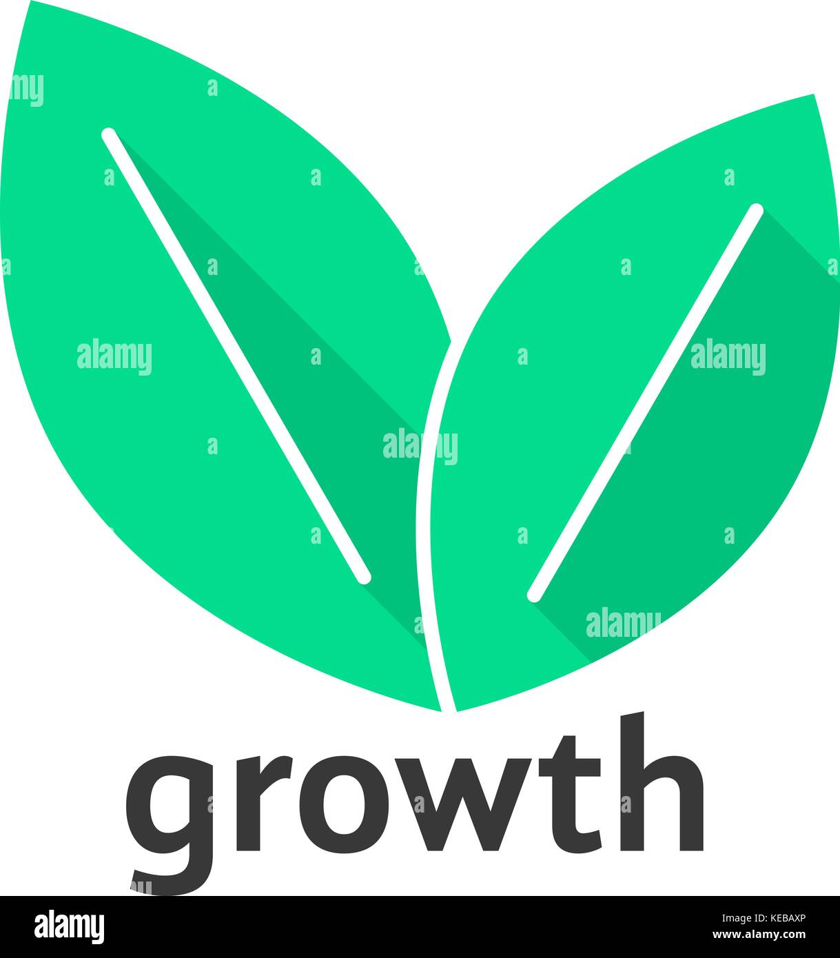 growth logo with green leafs Stock Vector Image & Art - Alamy