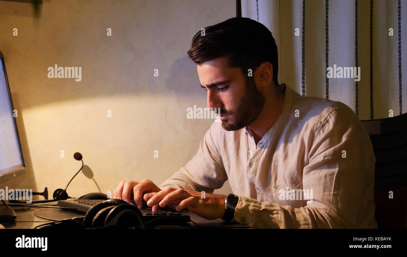 Happy male office worker hi-res stock photography and images - Alamy