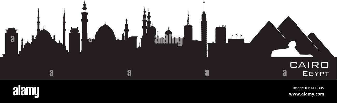 Cairo Egypt skyline Detailed silhouette Vector illustration Stock ...