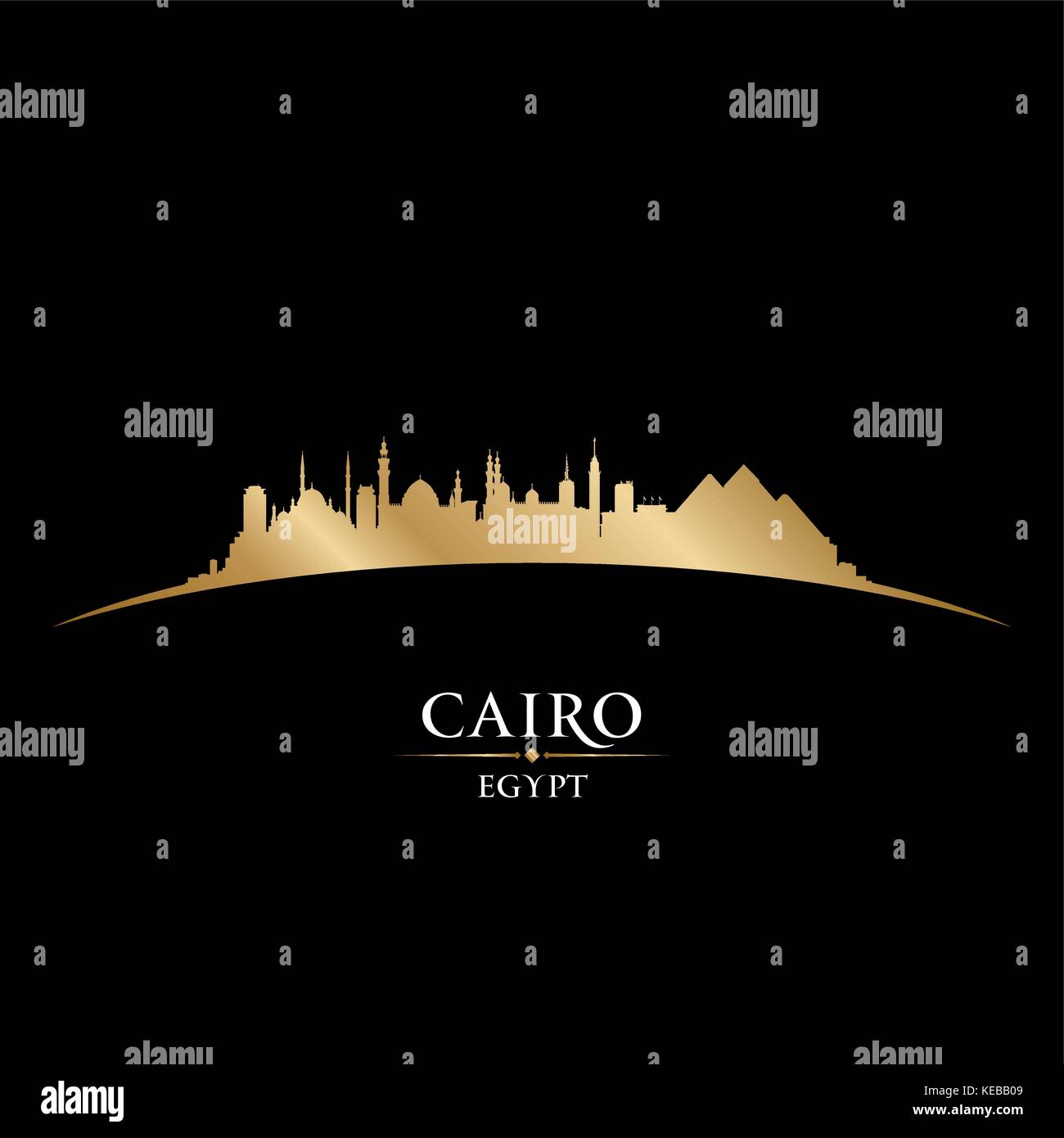 Cairo Egypt city skyline silhouette. Vector illustration Stock Vector ...