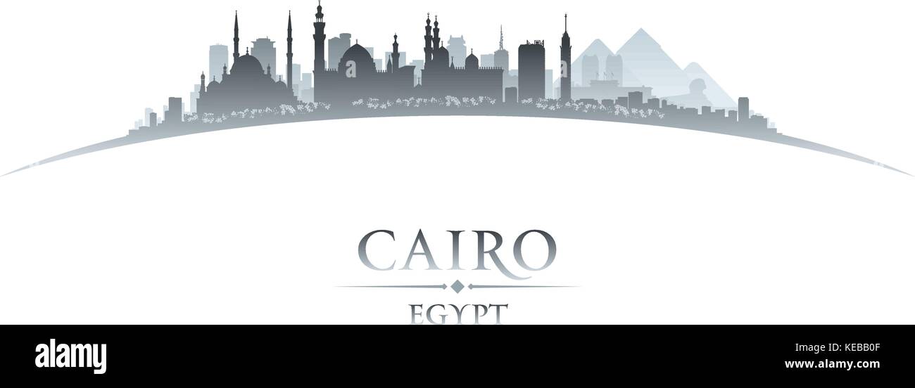 Cairo Egypt city skyline silhouette. Vector illustration Stock Vector ...