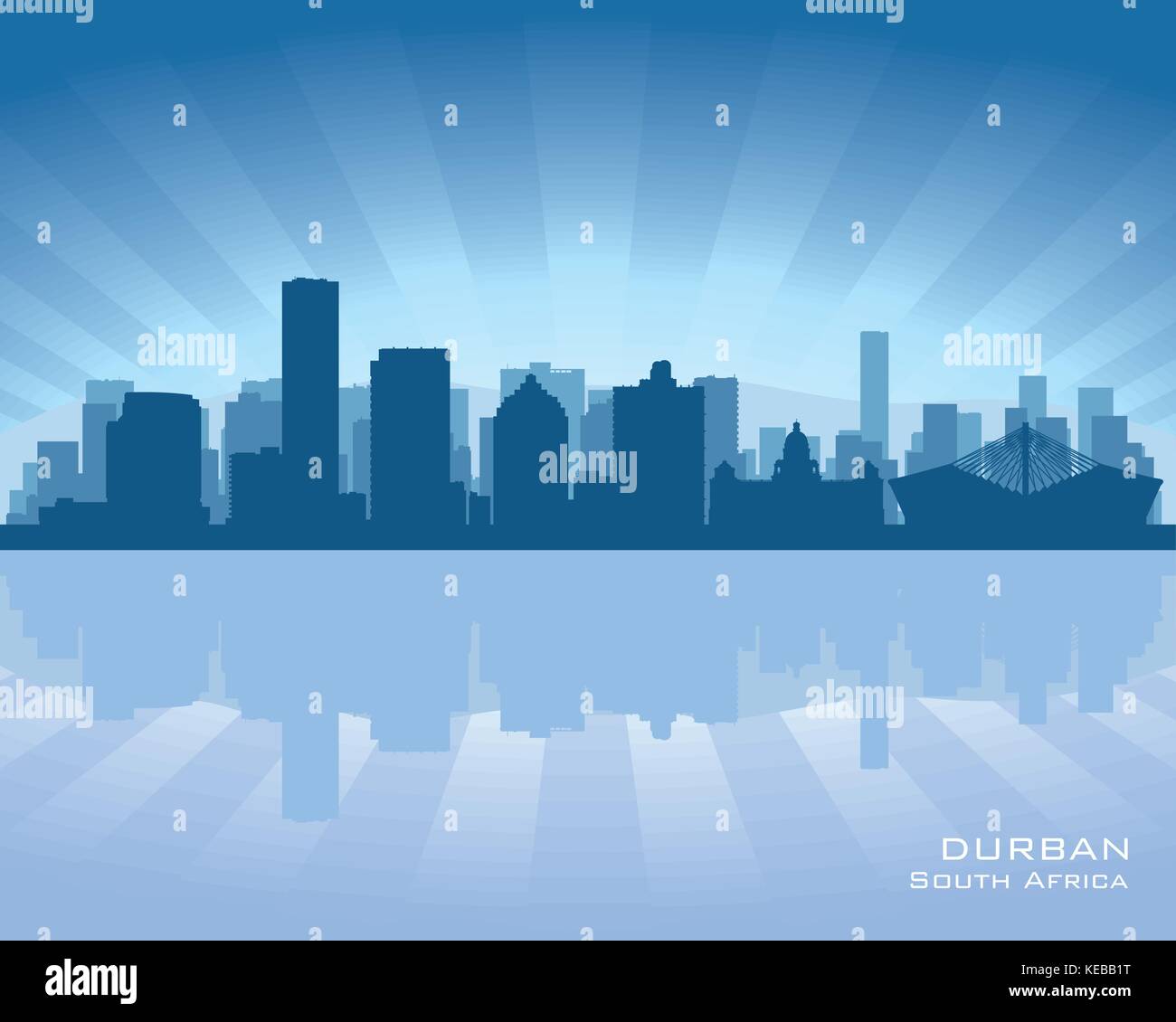 Durban South Africa city skyline silhouette. Vector illustration Stock ...