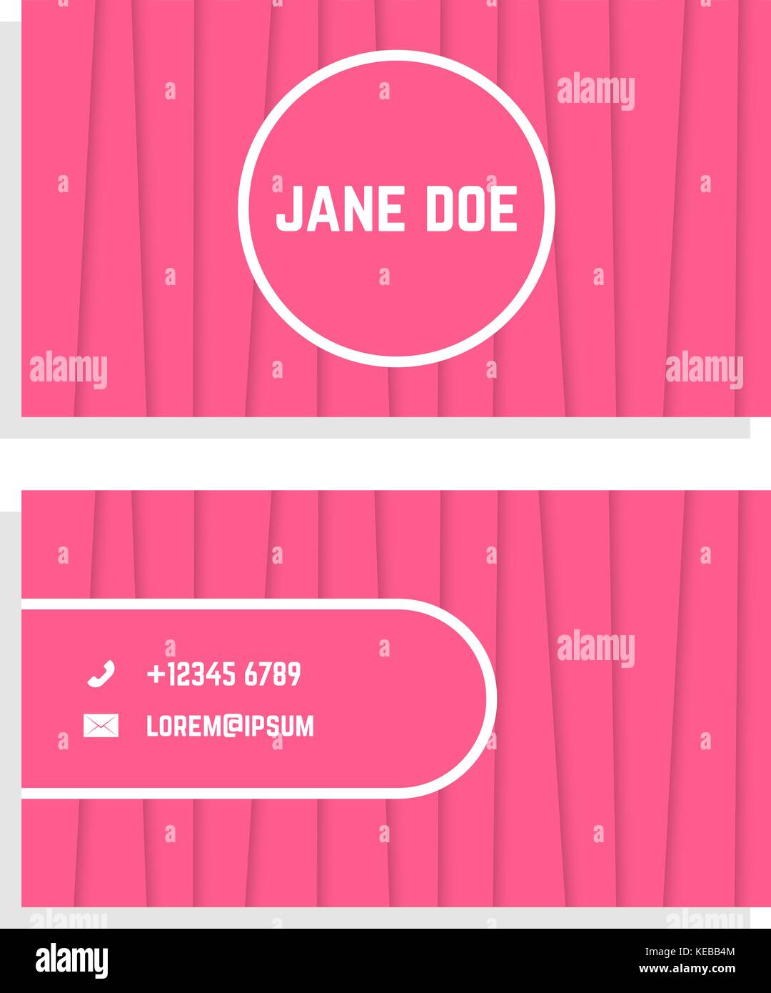 female business card with pink stripes Stock Vector Image & Art - Alamy