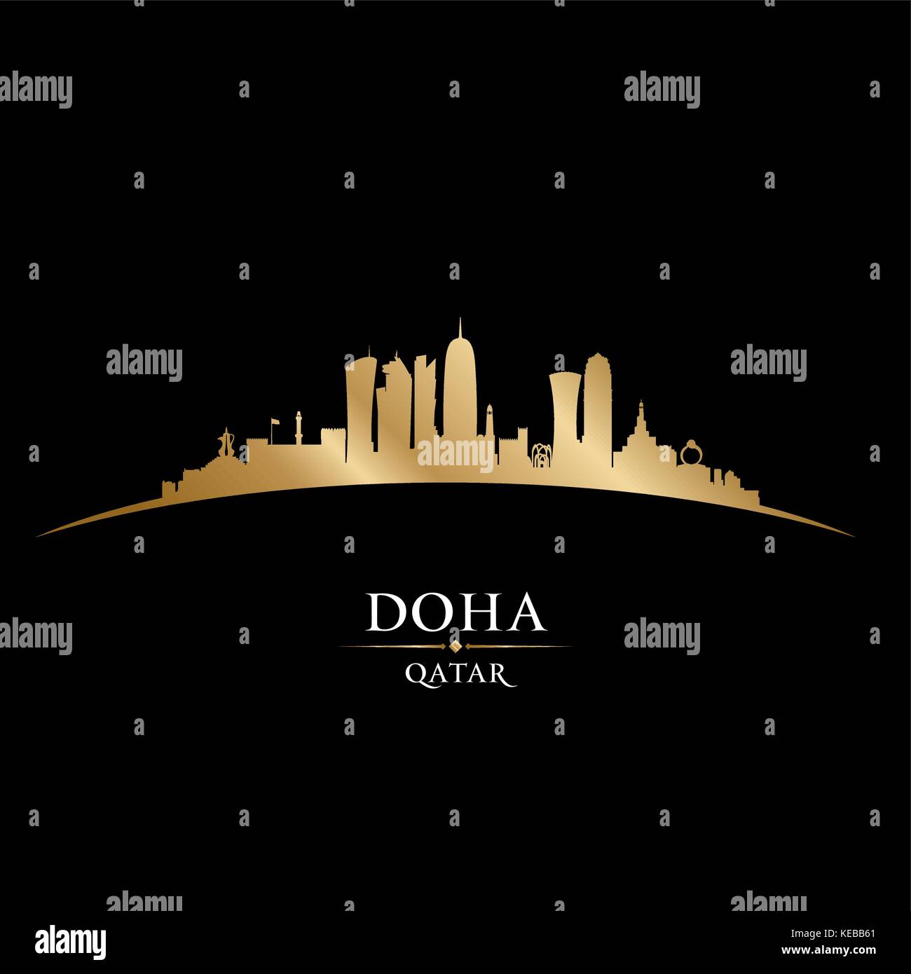 Qatar skyline vector High Resolution Stock Photography and Images - Alamy