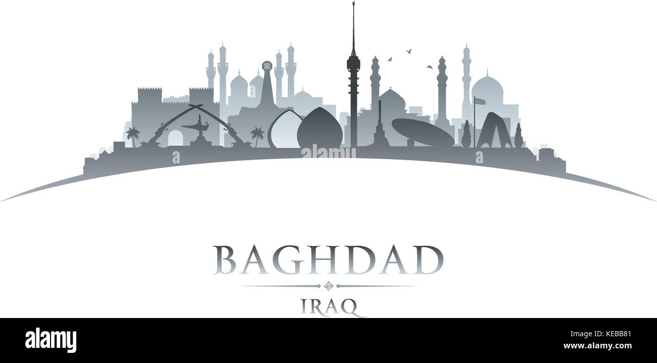 Baghdad Iraq city skyline silhouette. Vector illustration Stock Vector ...