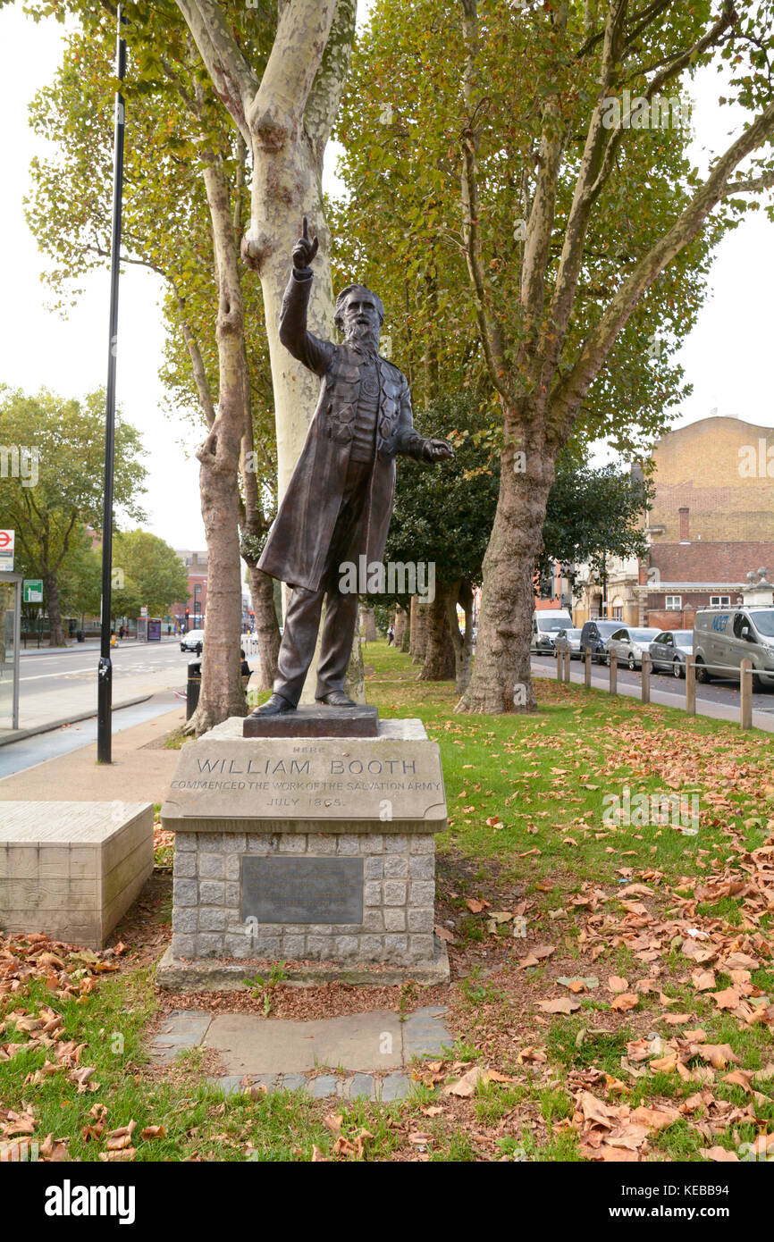 Statue of William Booth a co-founder of the Salvation Army on Mile End ...