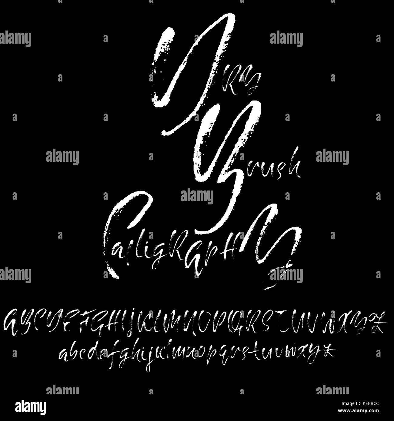 Hand drawn dry brush font. Modern brush lettering. Grunge style ...