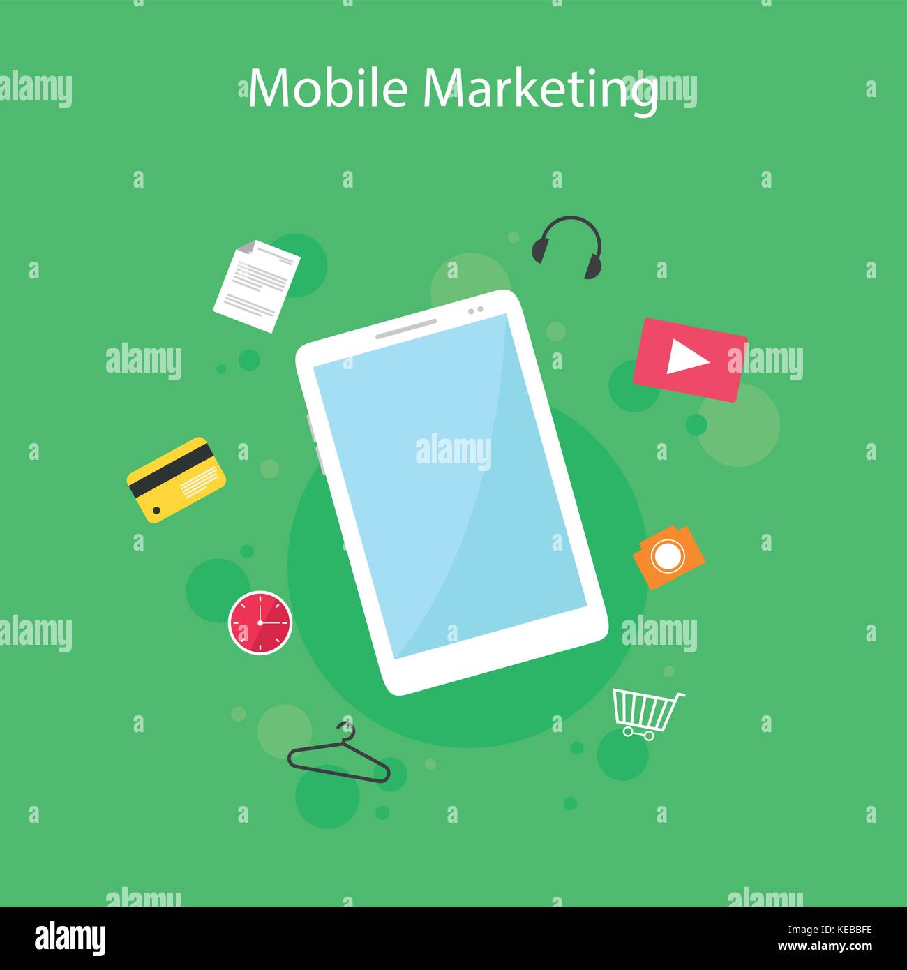 Mobile marketing flat design background Stock Vector Image & Art - Alamy