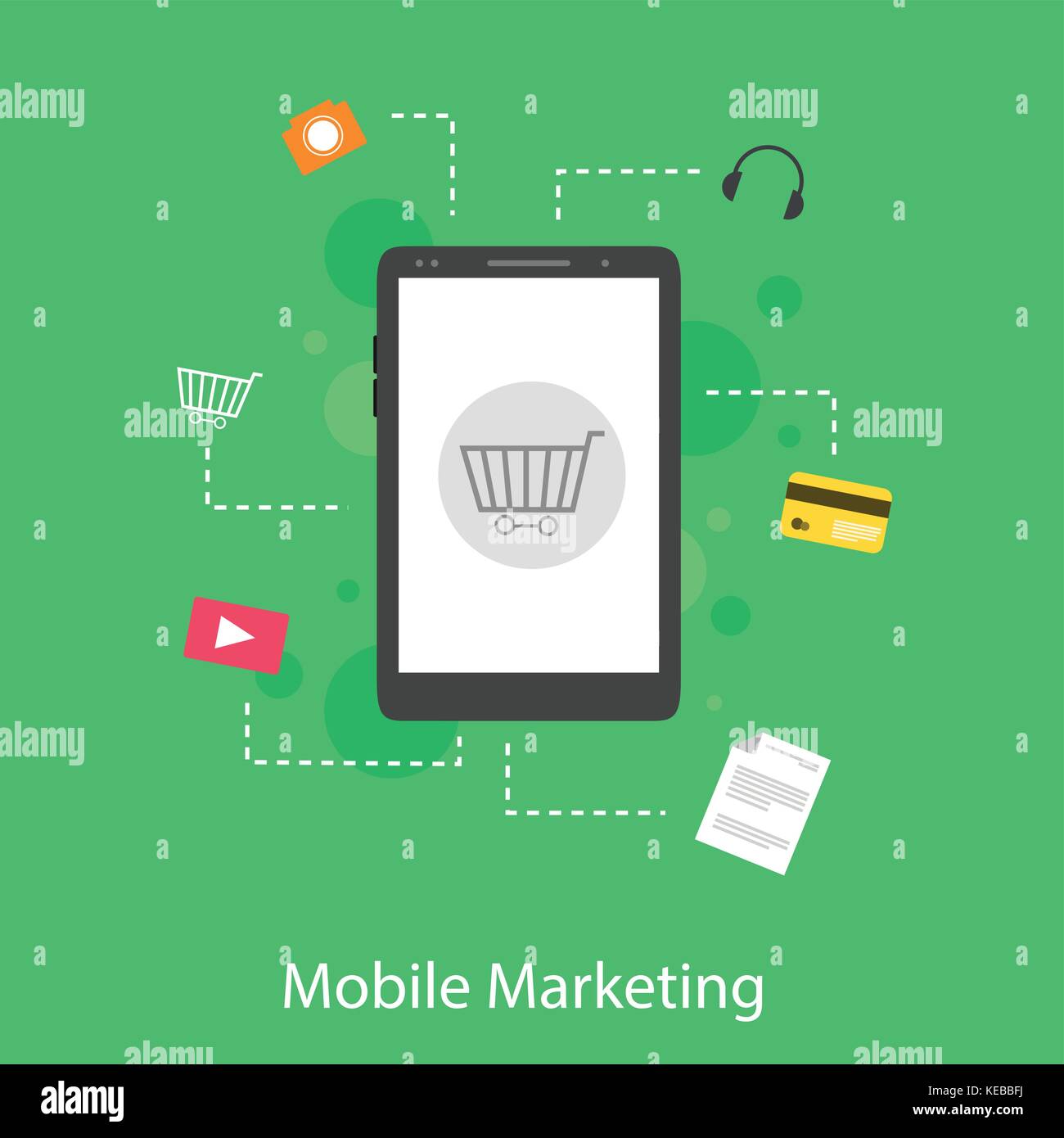 Mobile marketing flat design background Stock Vector Image & Art - Alamy