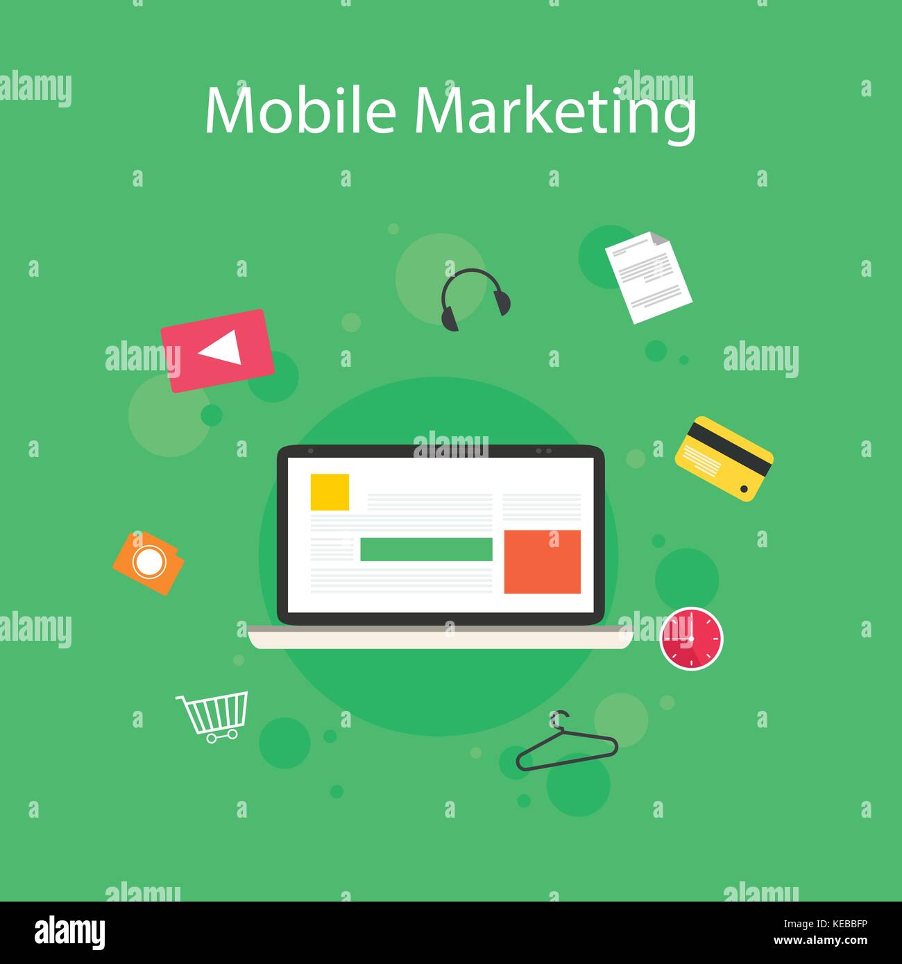 Mobile marketing flat design background Stock Vector Image & Art - Alamy