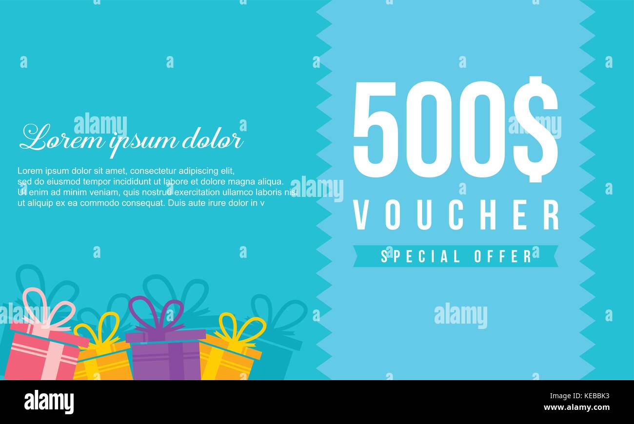 Gift voucher flat design background Stock Vector Image & Art - Alamy