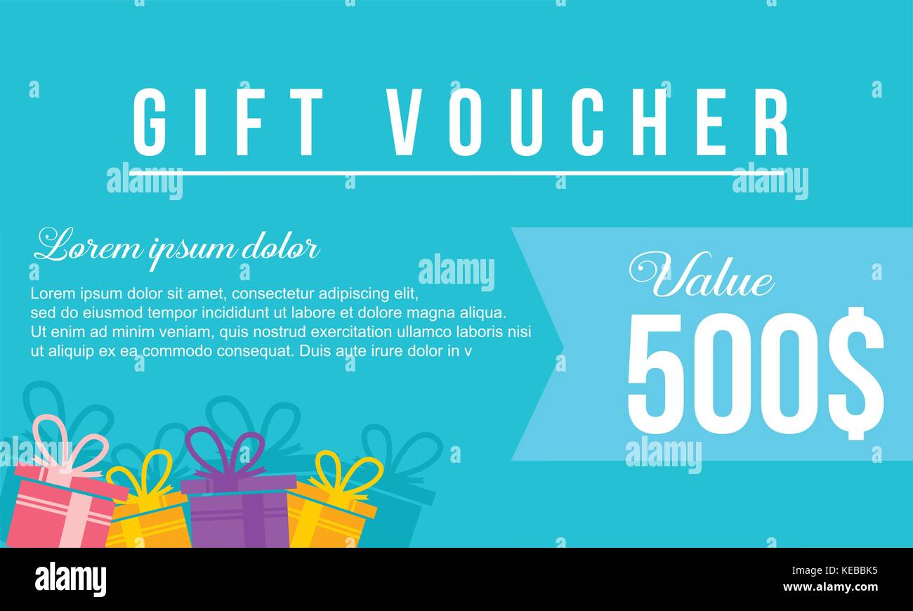 Gift voucher flat design background Stock Vector Image & Art - Alamy