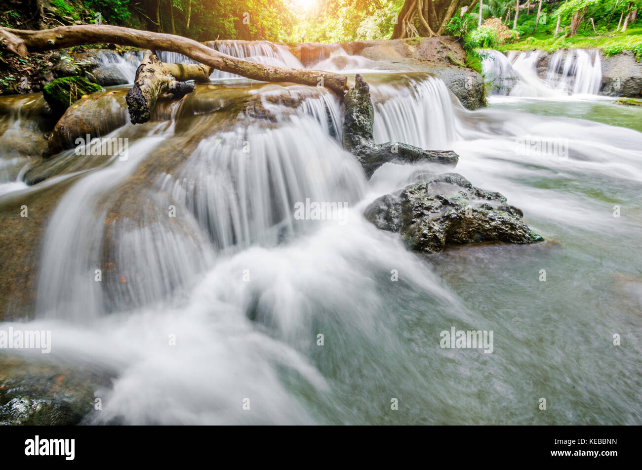 Deep forest Waterfall (landscape, waterfall, beautiful Stock Photo - Alamy