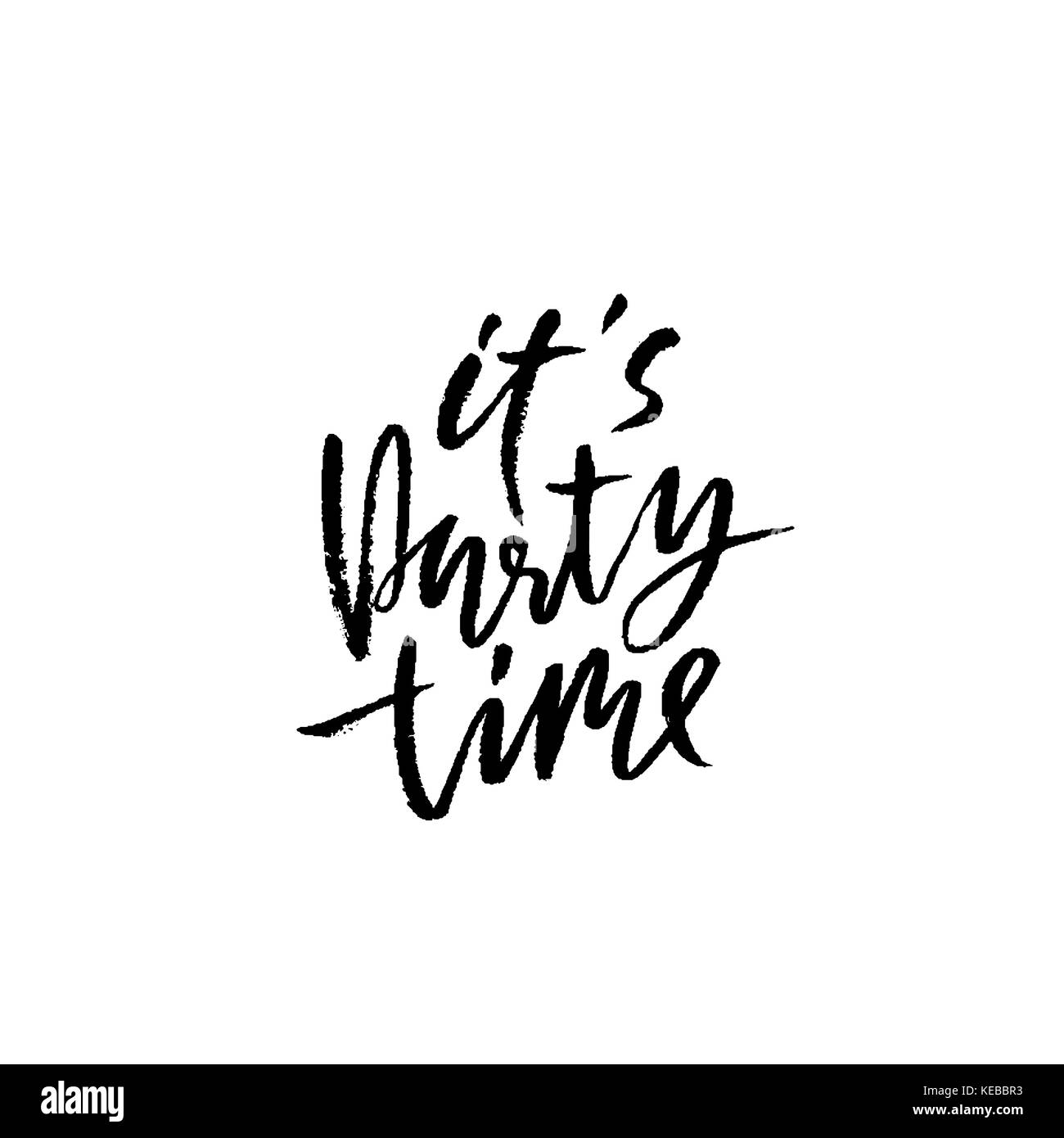 Party time. Ink hand drawn lettering. Modern brush calligraphy ...