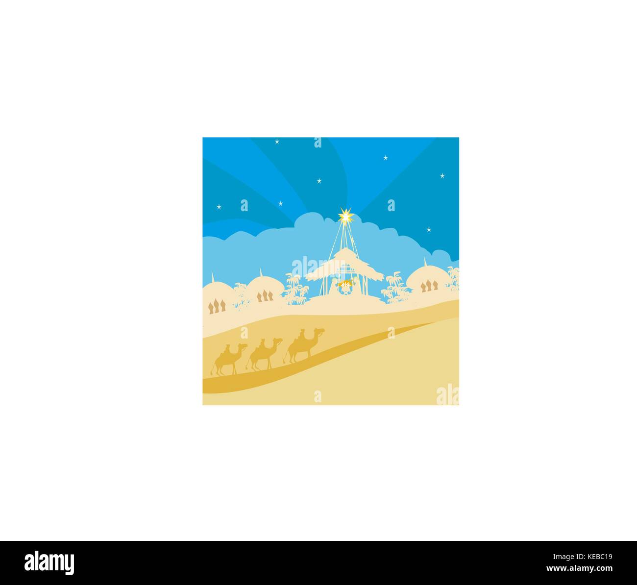 Biblical scene - birth of Jesus in Bethlehem Stock Vector Image & Art ...