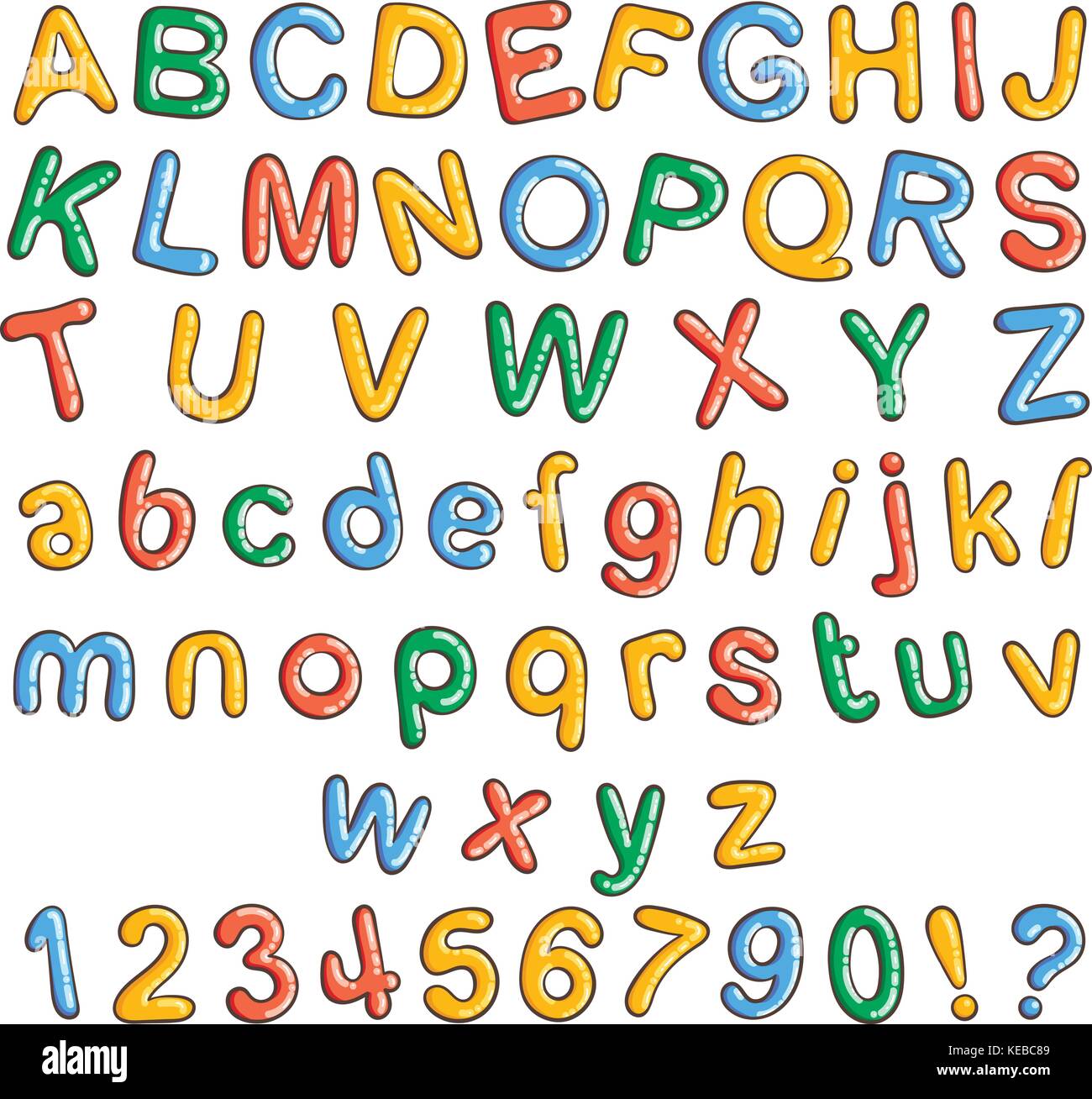 Cartoon Bubble Font Bubble Letters With Glint Vector Characters Collection Stock Vector Image