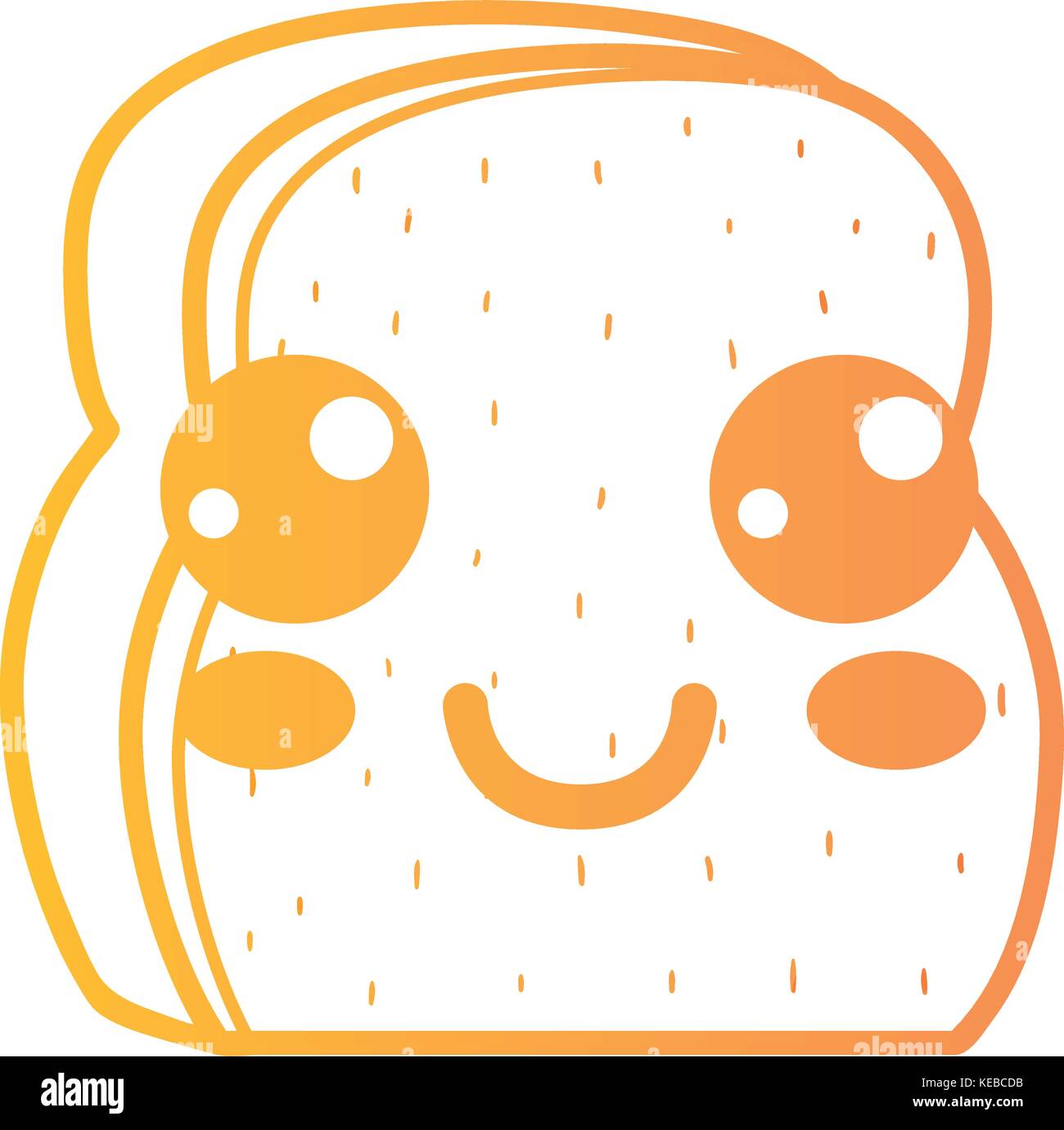 line kawaii cute happy slice bread Stock Vector Image & Art - Alamy