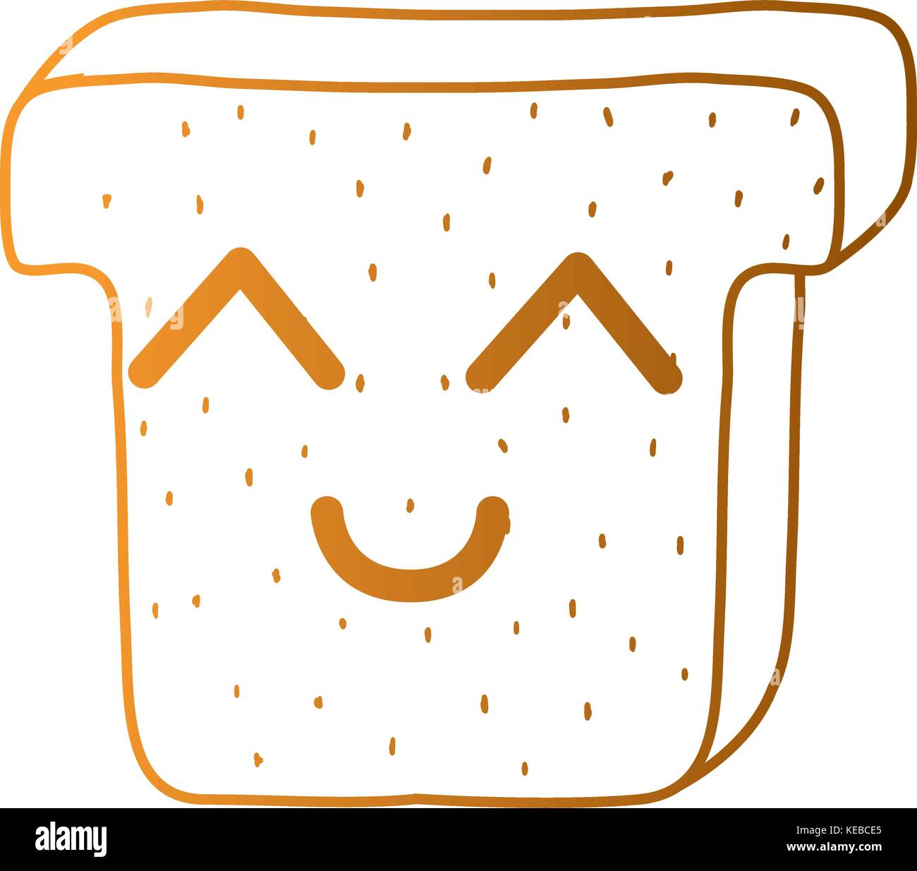 line kawaii cute happy slice bread Stock Vector Image & Art - Alamy
