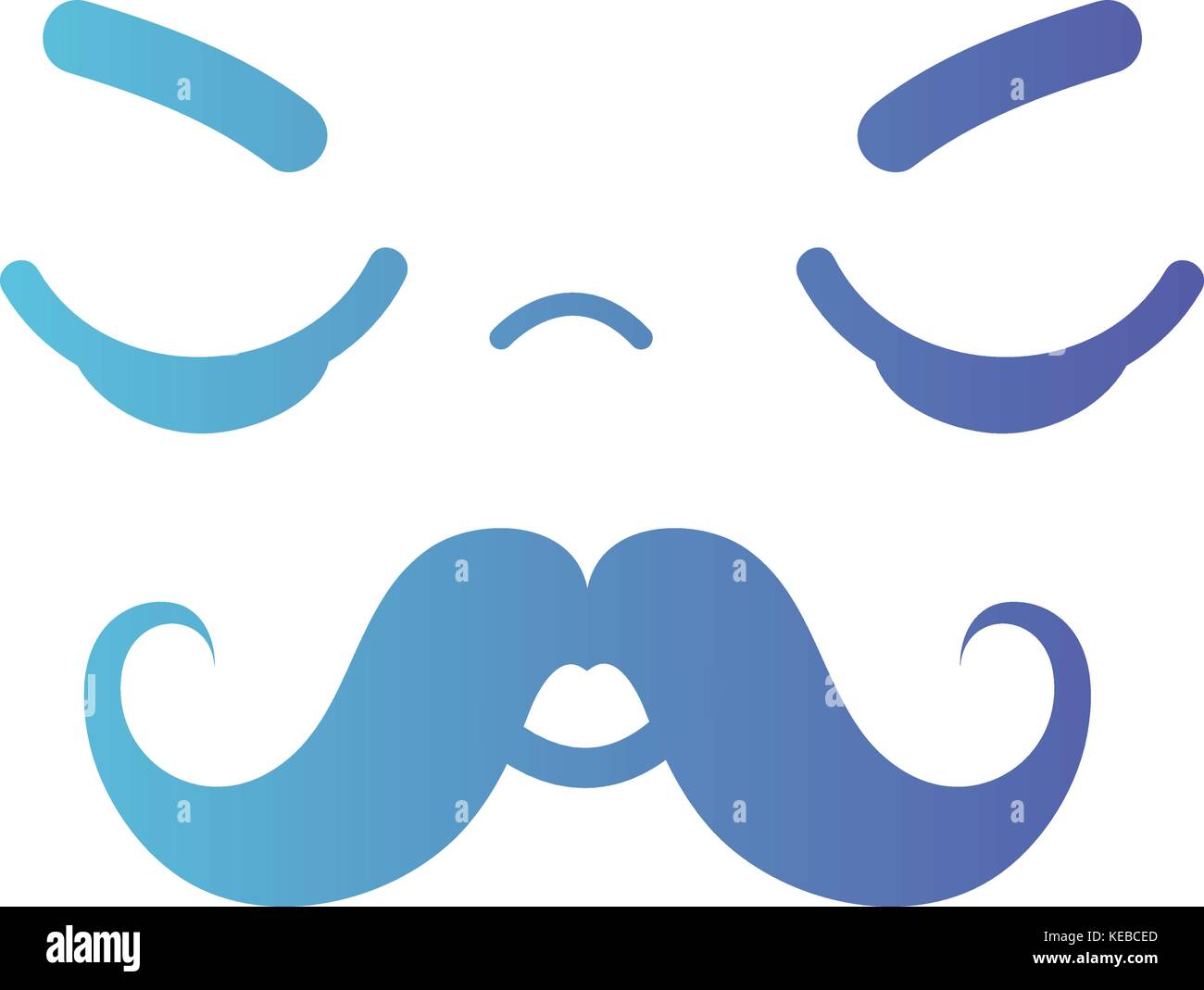 line kawaii cute tender face with mustache Stock Vector Image & Art - Alamy