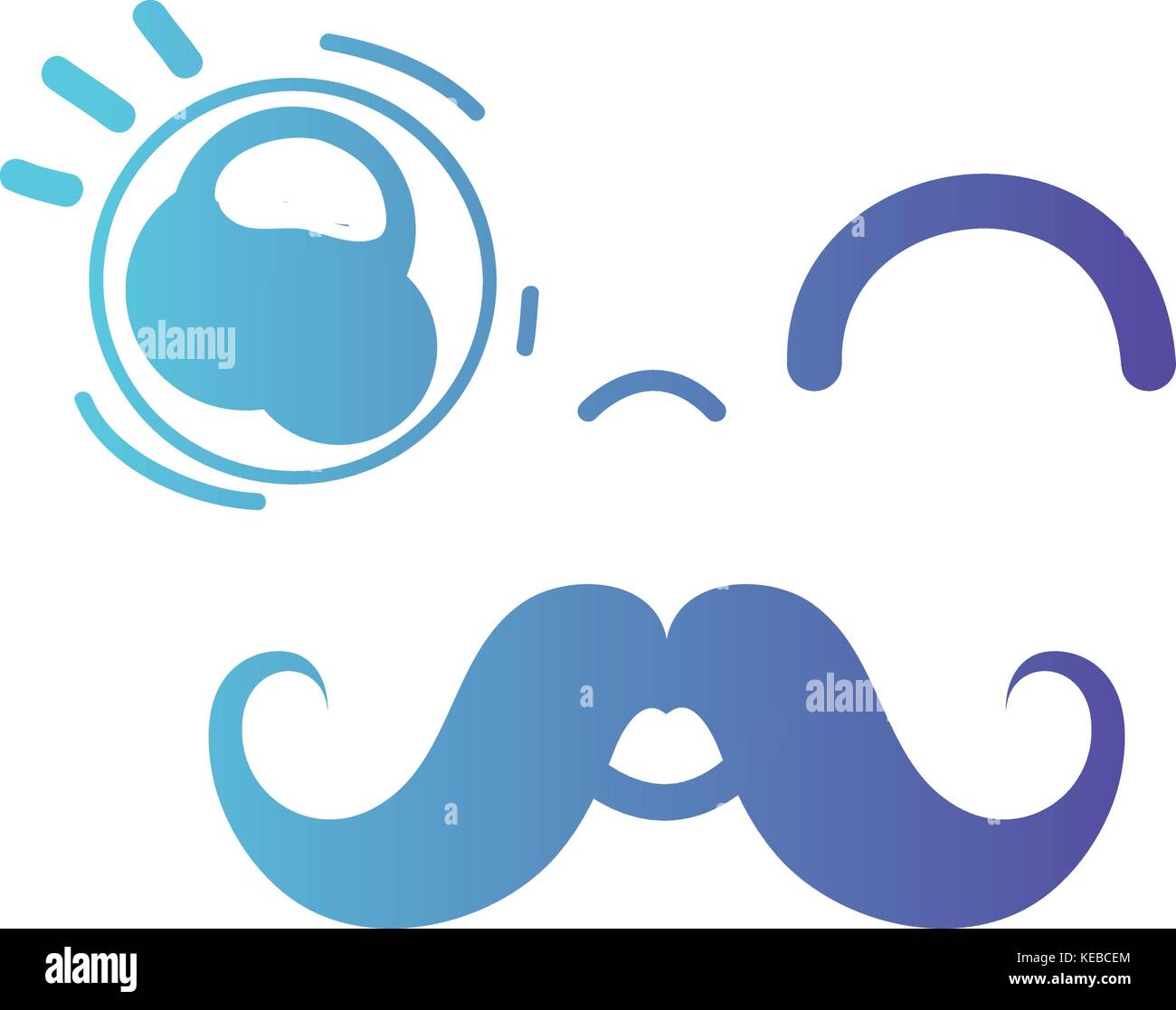 line kawaii cute tender face with mustache Stock Vector Image & Art - Alamy