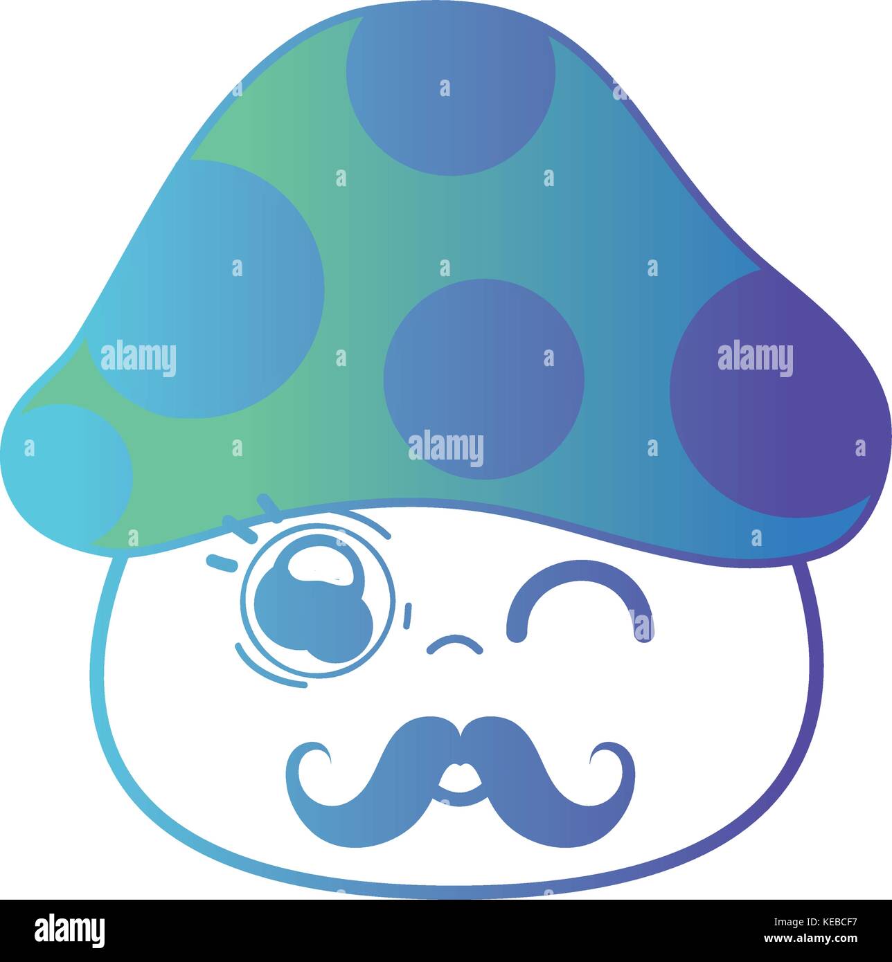 line kawaii cute happy fungus plant Stock Vector Image & Art - Alamy